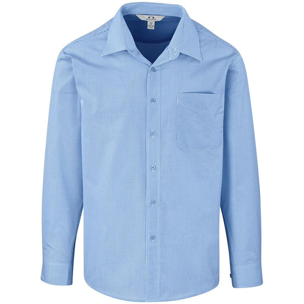 Mens Long Sleeve Micro Check Shirt